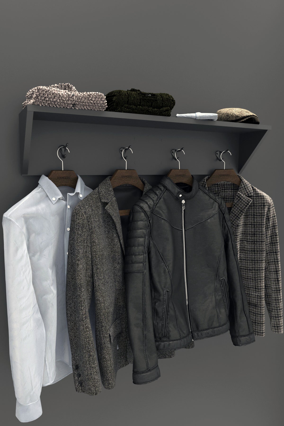 Ledge W/ Coat Hooks – Display Source